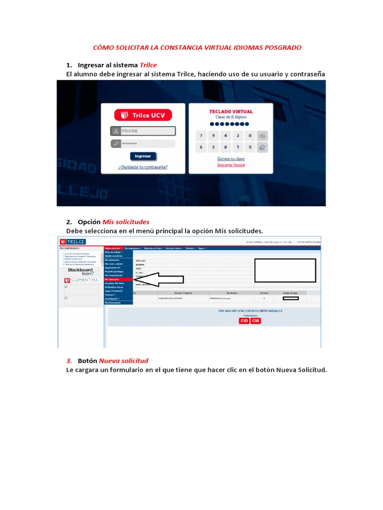 Cómo Solicitar La Constancia Virtual Idiomas Posgrado | PDF