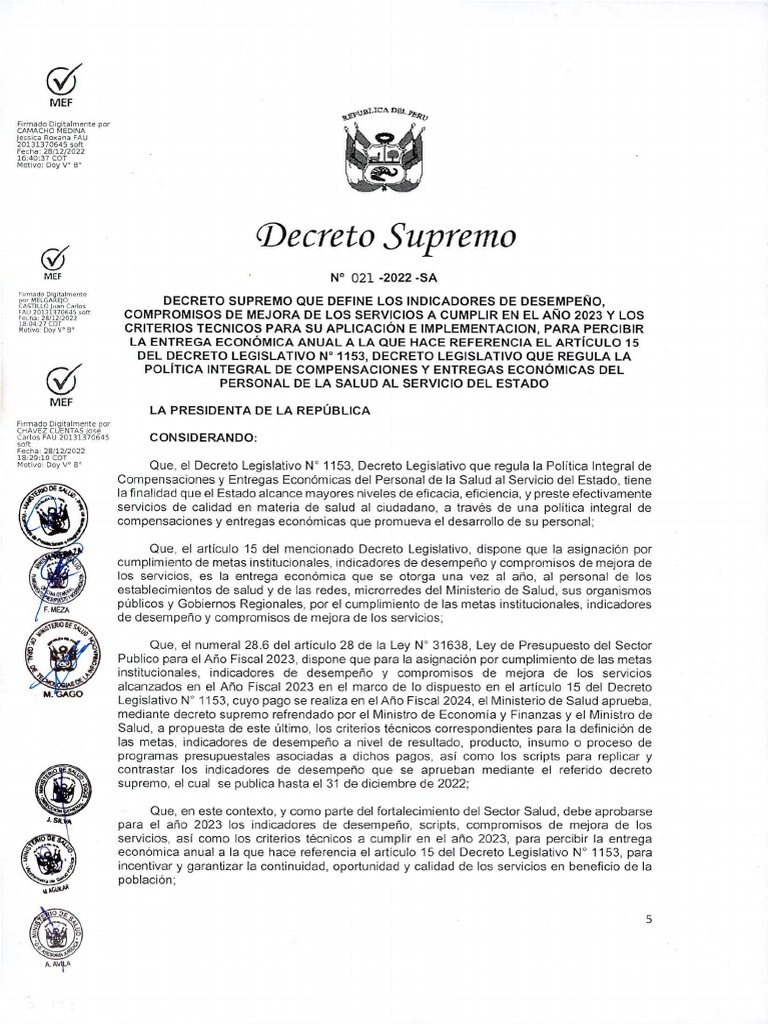 Decreto Supremo N°021-2022-SA PDF | PDF