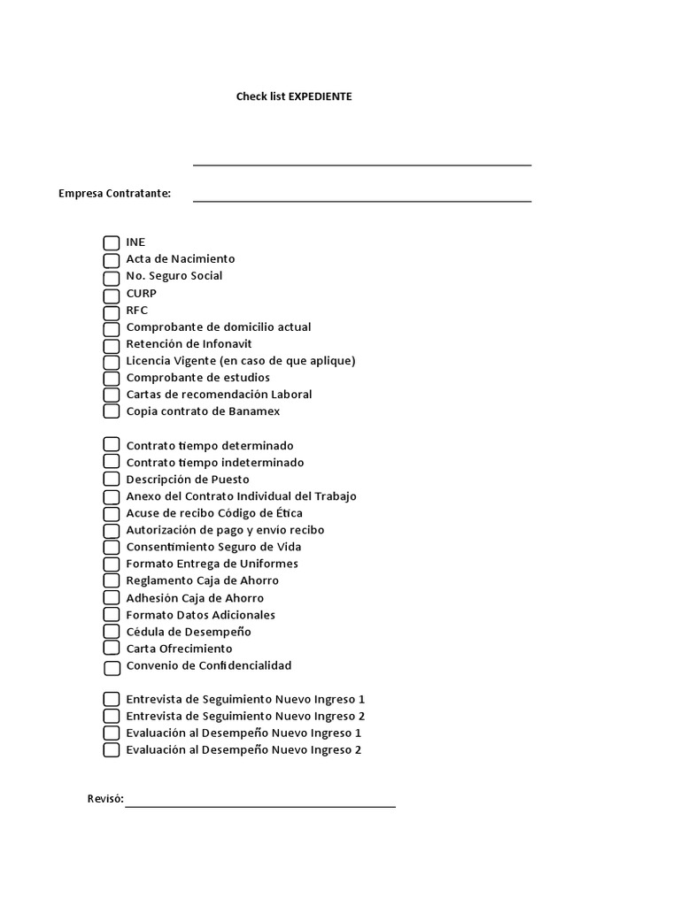 12 Check List Expediente | PDF