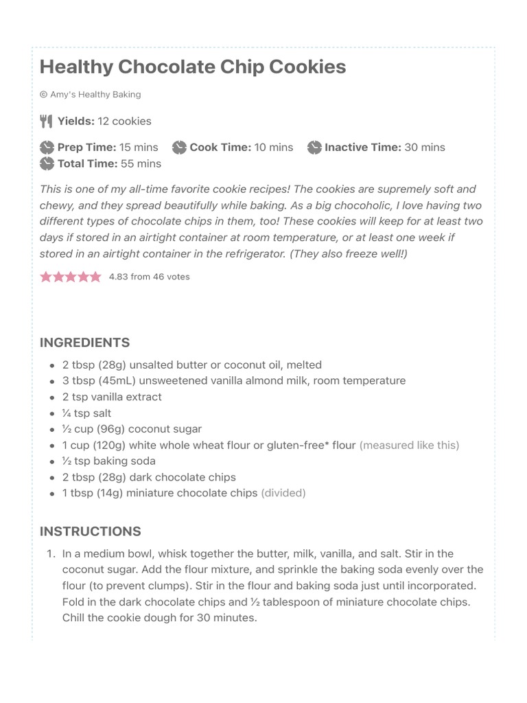 Healthy Cookies for Chocoholics | PDF | Tablespoon | Flour