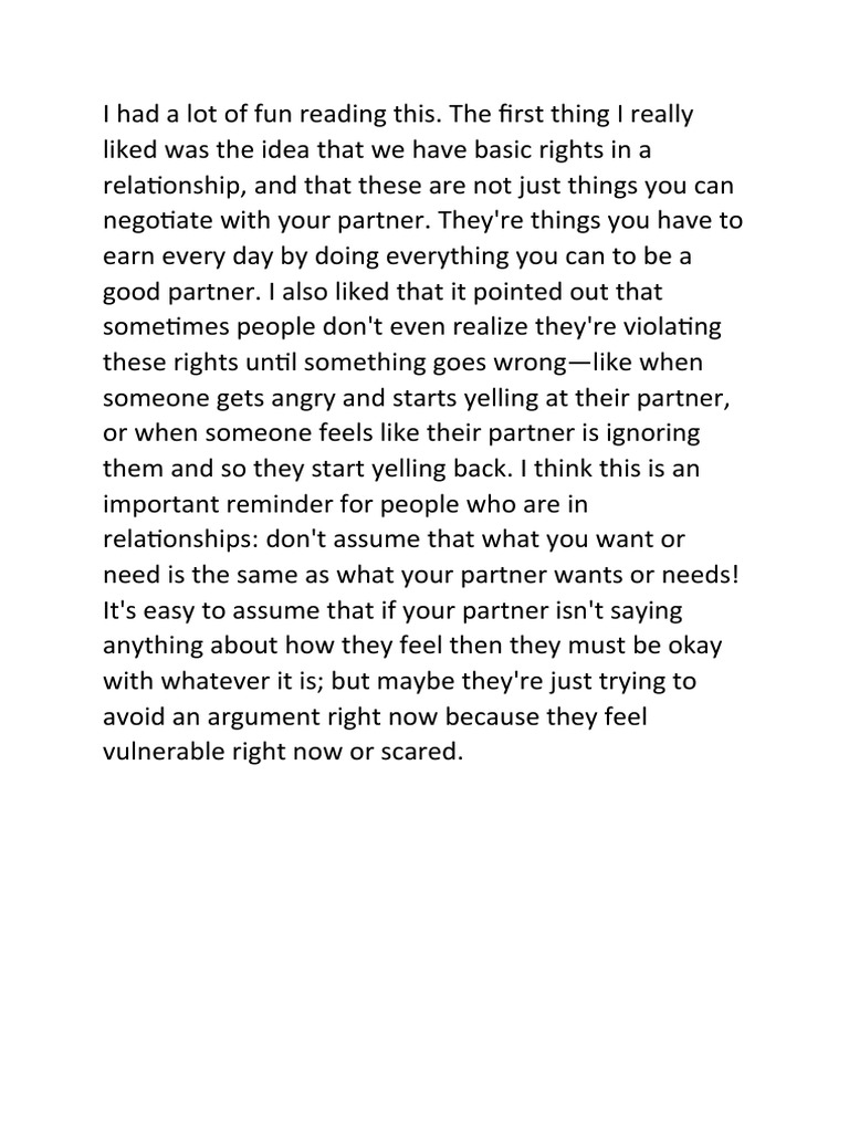 Relationship Reflection | PDF | Wellness