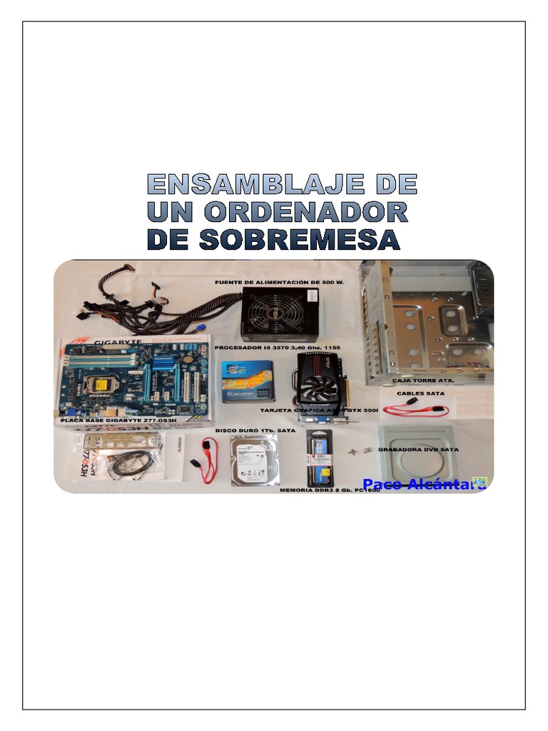 Ensamblaje de Un Ordenador de Sobremesa | PDF | Microprocesador | Ingenieria Eléctrica