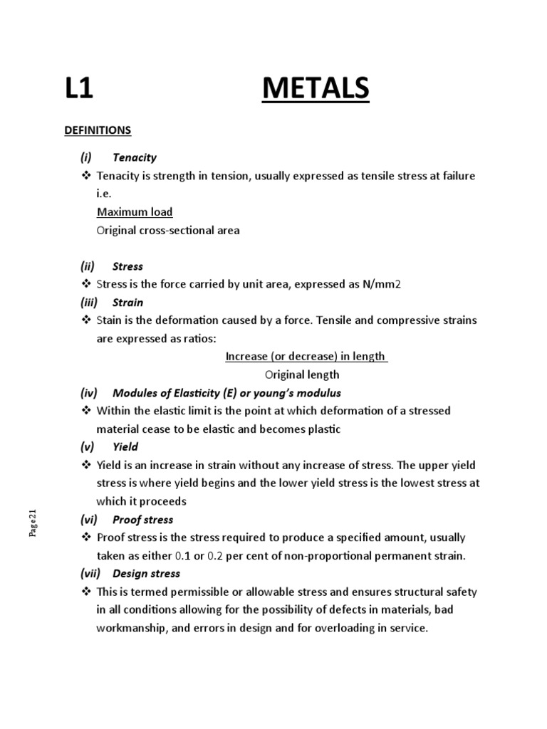 Metals Class Notes | PDF | Casting (Metalworking) | Steel