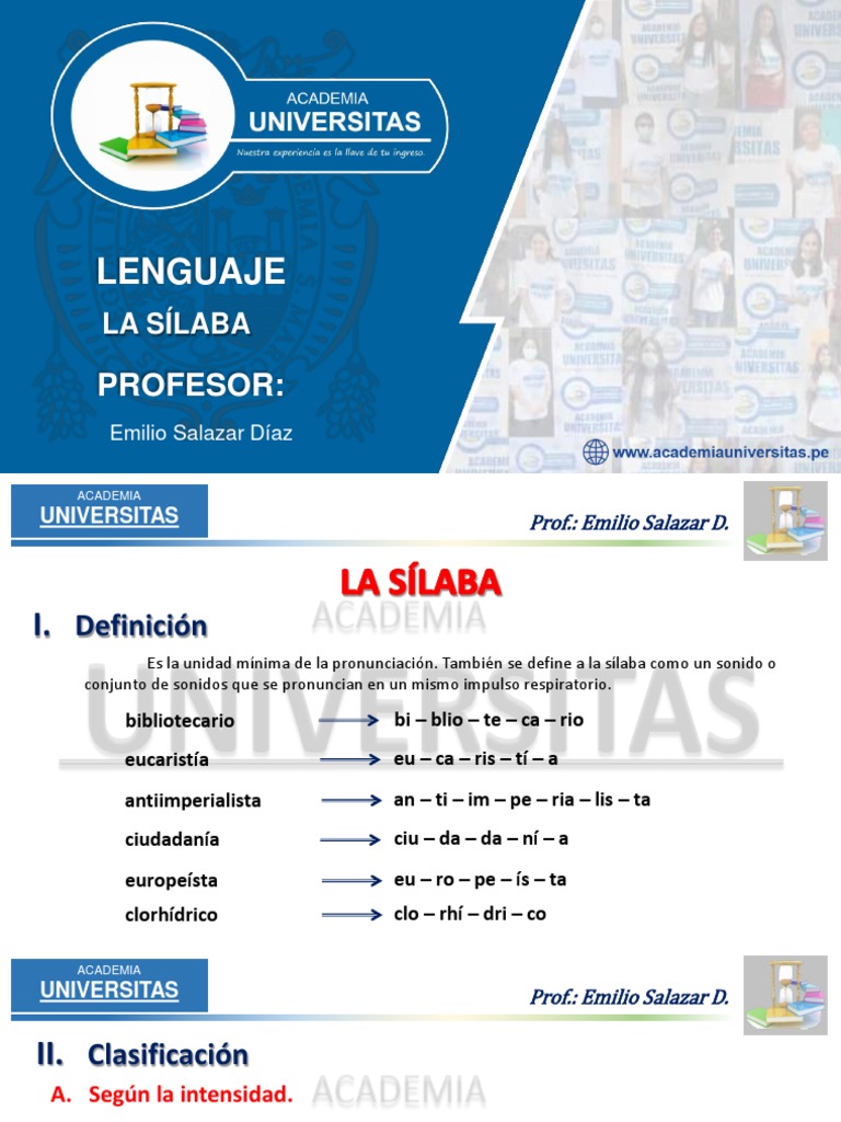 Definición y Clasificación de la Sílaba | PDF | Sílaba | Voz humana