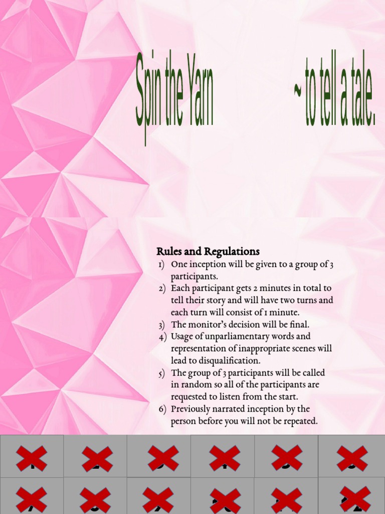 Spin The Yarn Final! | PDF