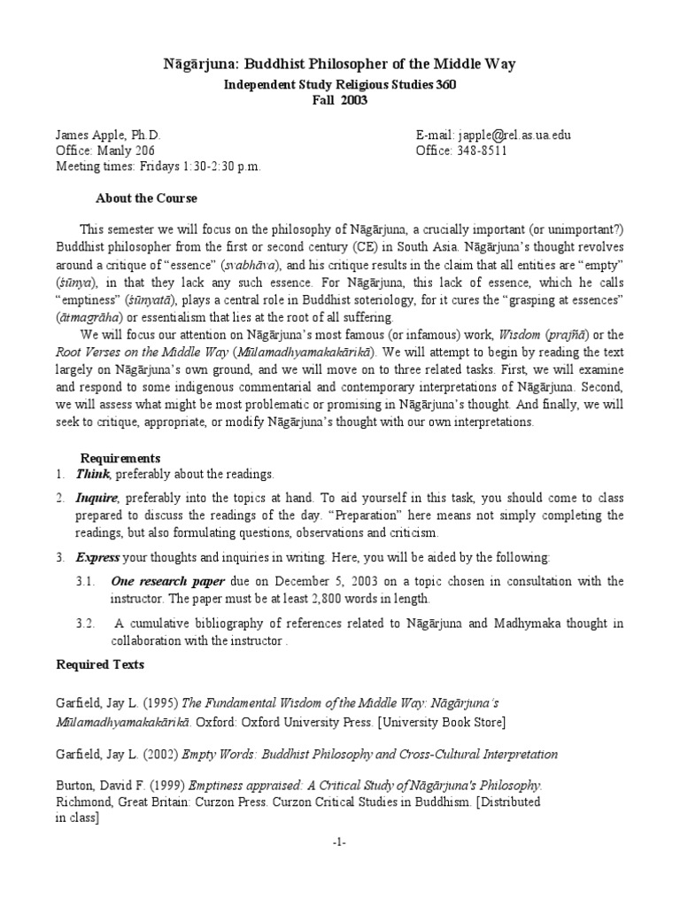 Nagarjuna Buddhist Philosopher of The Mi | PDF | Śūnyatā | Philosophical Traditions