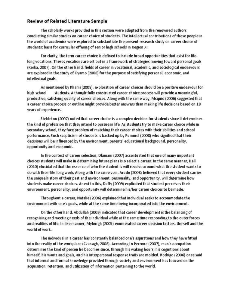 Review of Related Literature Sample | PDF | Cognitive Science | Social ...