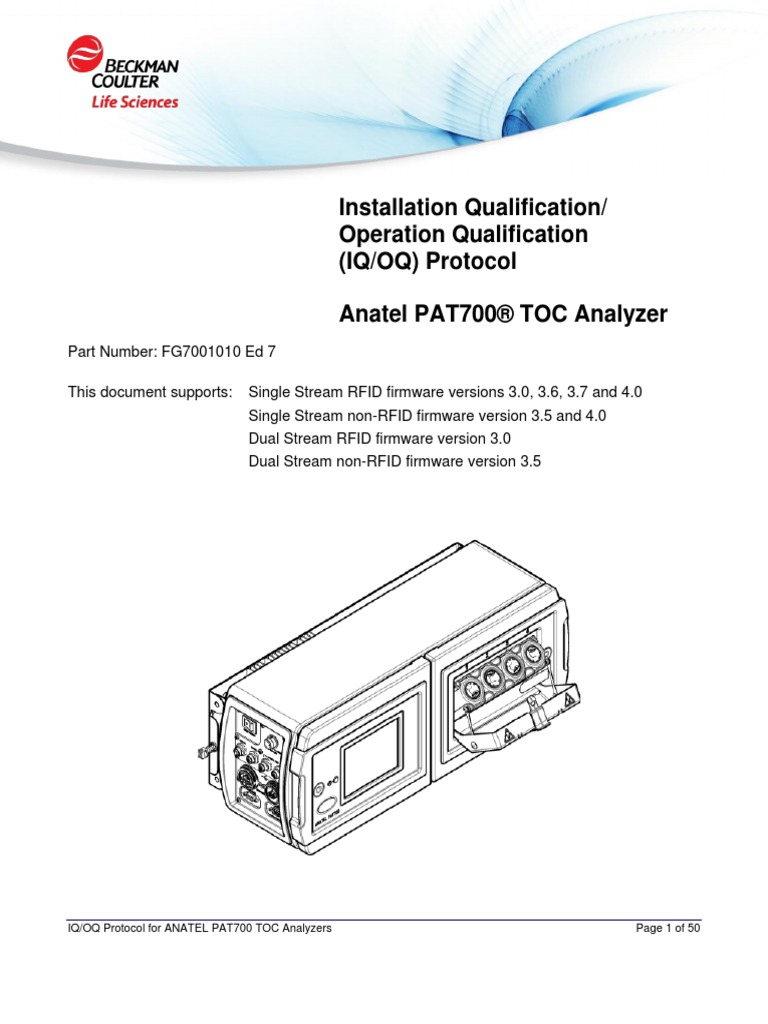IQOQ PAT700 Ed07 Released Version | PDF | Verification And Validation ...