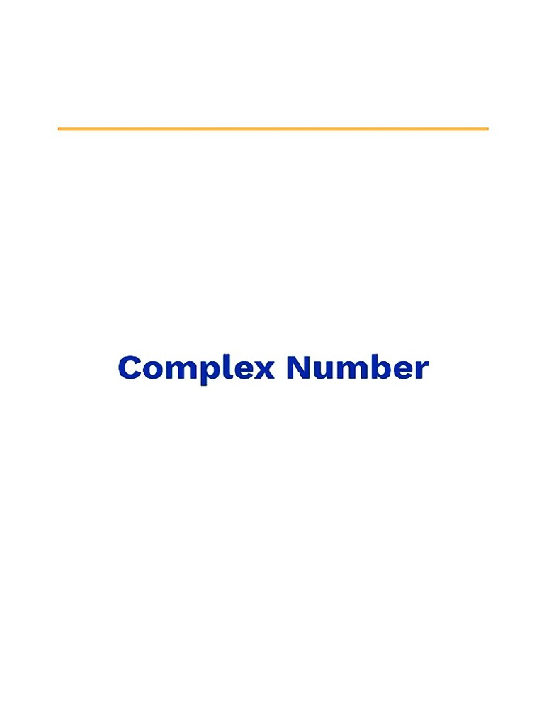Complex Numbers | PDF