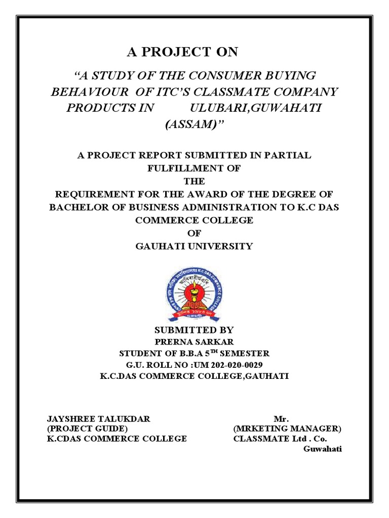 Classmate Project | PDF | Notebook | Consumer Behaviour