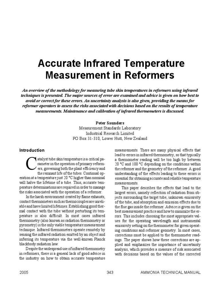 Temperature Measurement | PDF | Thermometer | Infrared