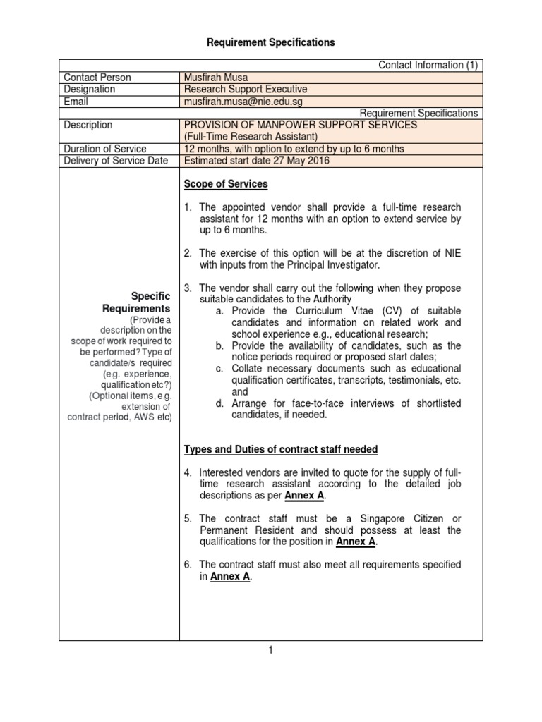 (I) Requirement Specifications | PDF | Working Time | Salary