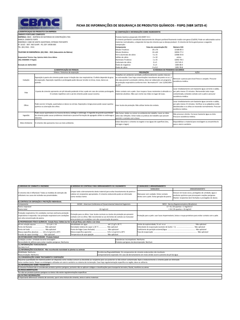Fispq - CBMC 2022 | PDF | Cimento | Desperdício