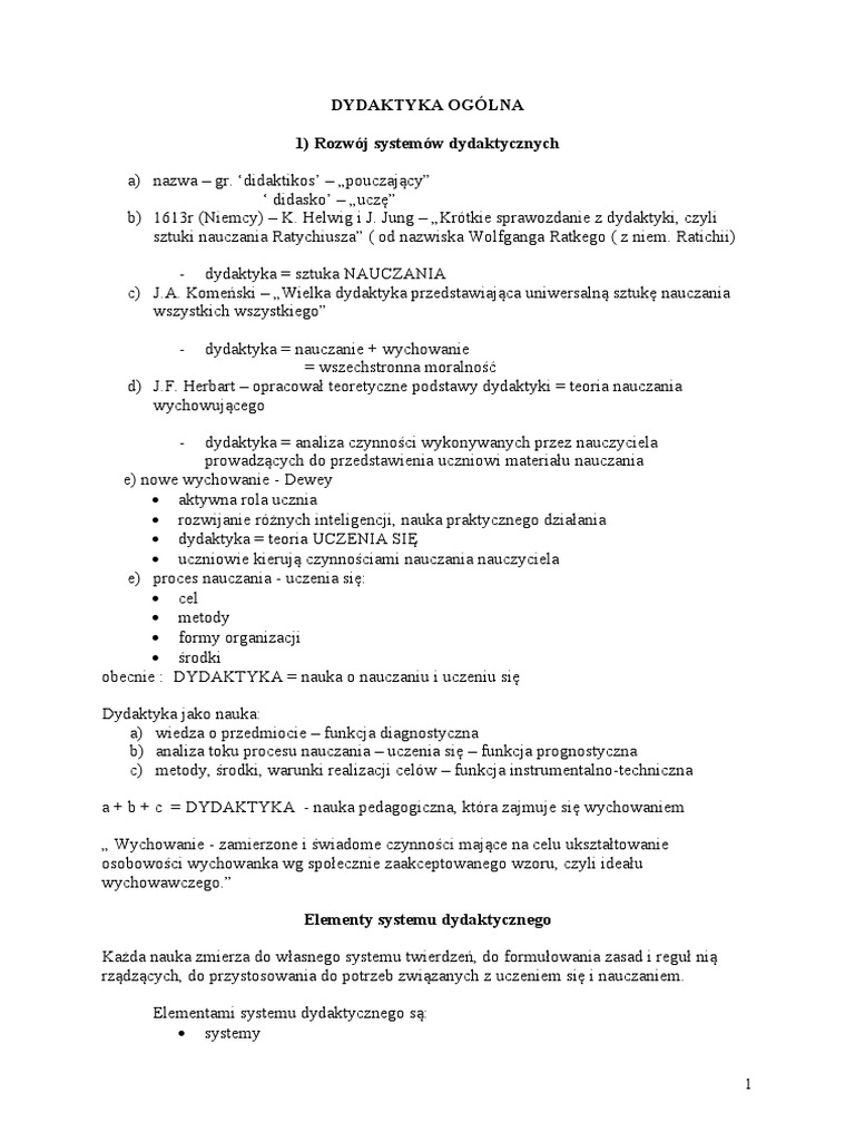 DYDAKTYKA OGÓLNA - Skrypt | PDF