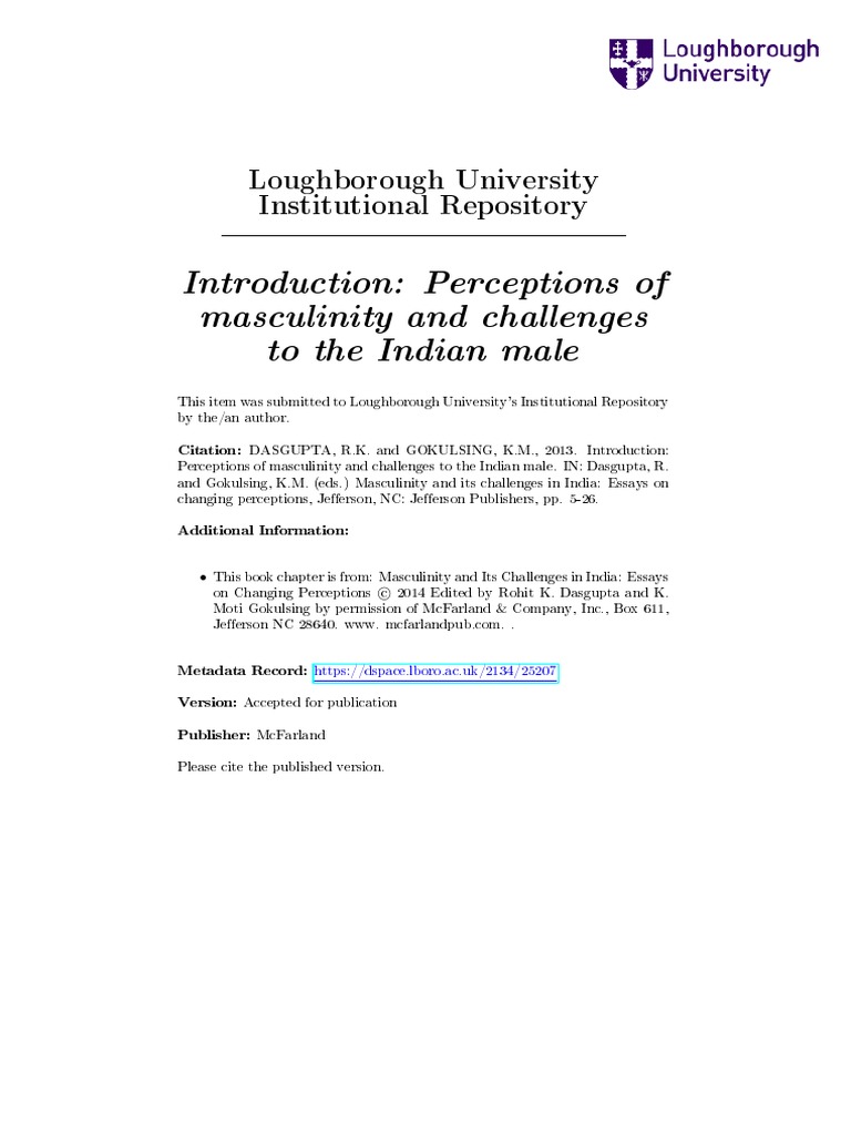 Dasgupta Redacted | PDF | Intersectionality | Masculinity