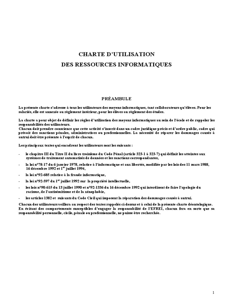 Charte Informatique-1 | PDF | Informatique | Logiciel