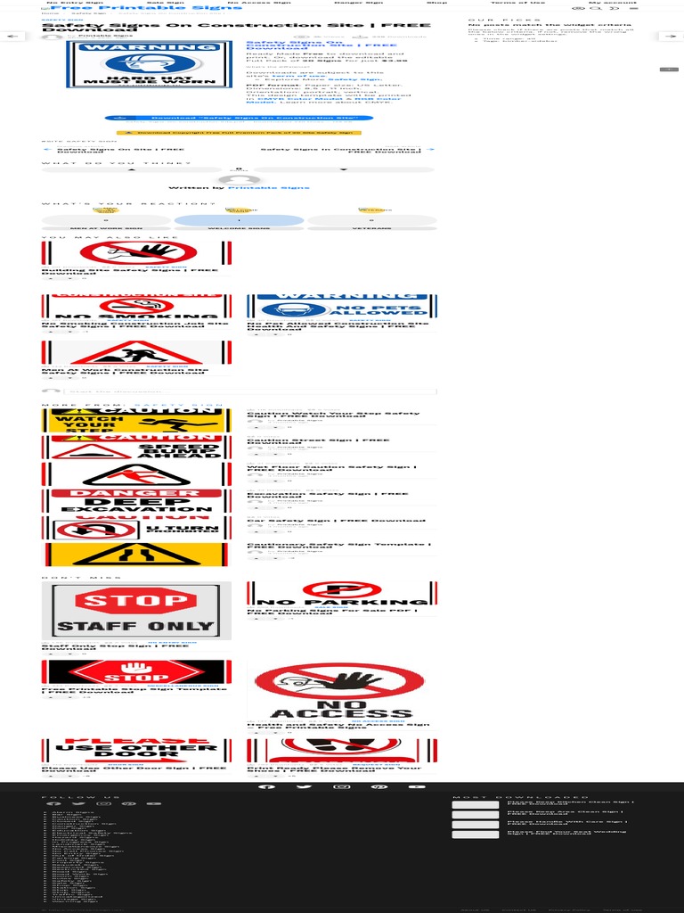 Safety Signs On Construction Site | PDF