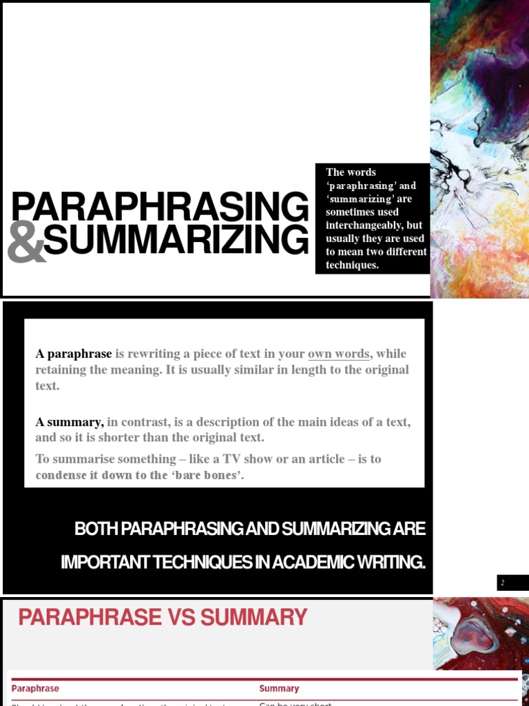 Paraphrasing and Summarizing | PDF | Nursing | Experience