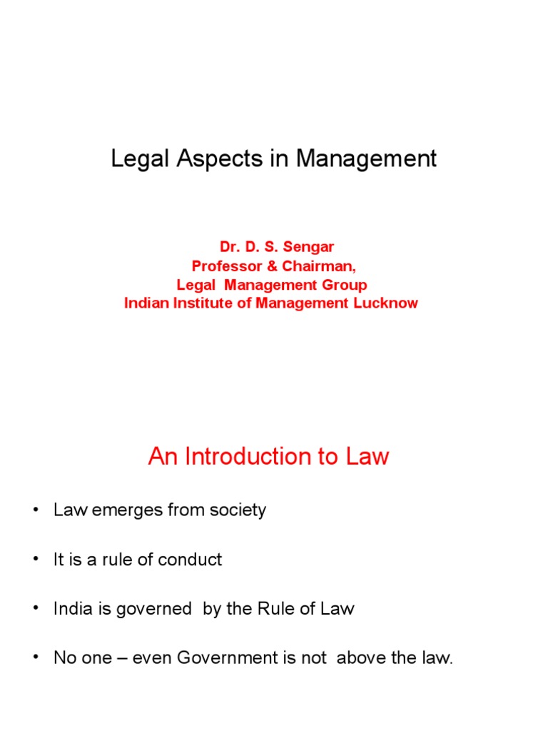 1-Legal Management | PDF | Regulatory Compliance | Rule Of Law