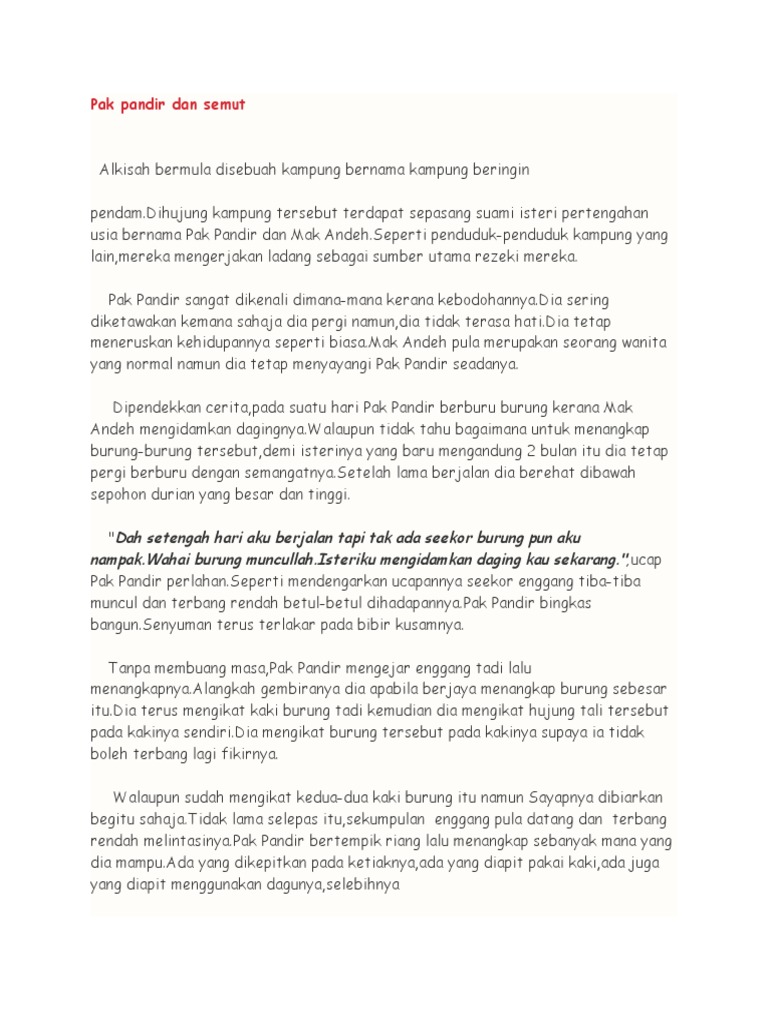 Pak Pandir Dan Semut | PDF