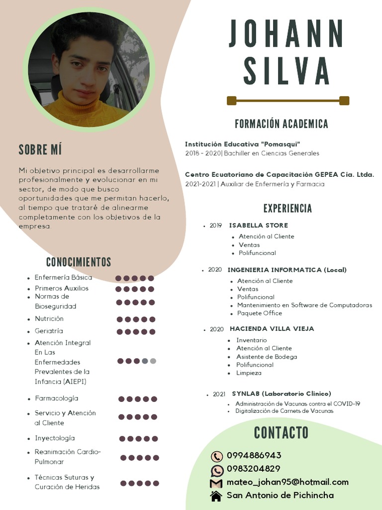 Hoja de Vida Mateo | Descargar gratis PDF | Ciencias de la Salud | Cuidado de la salud