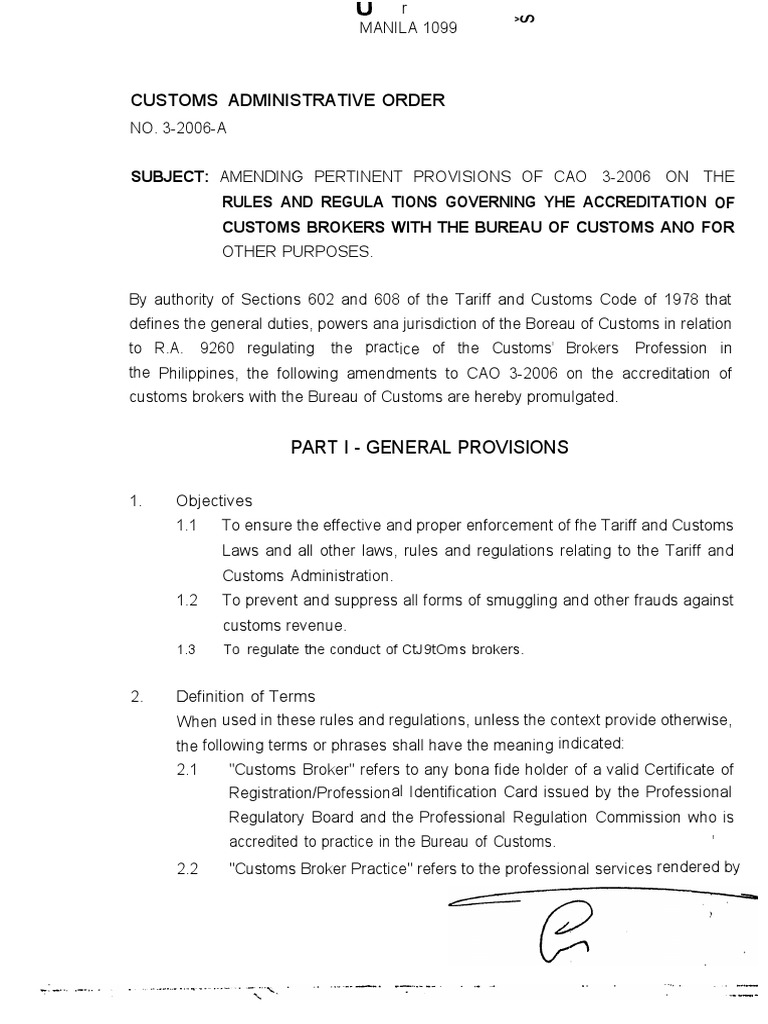 Customs Broker Accreditation Guidelines | PDF | Deposition (Law ...