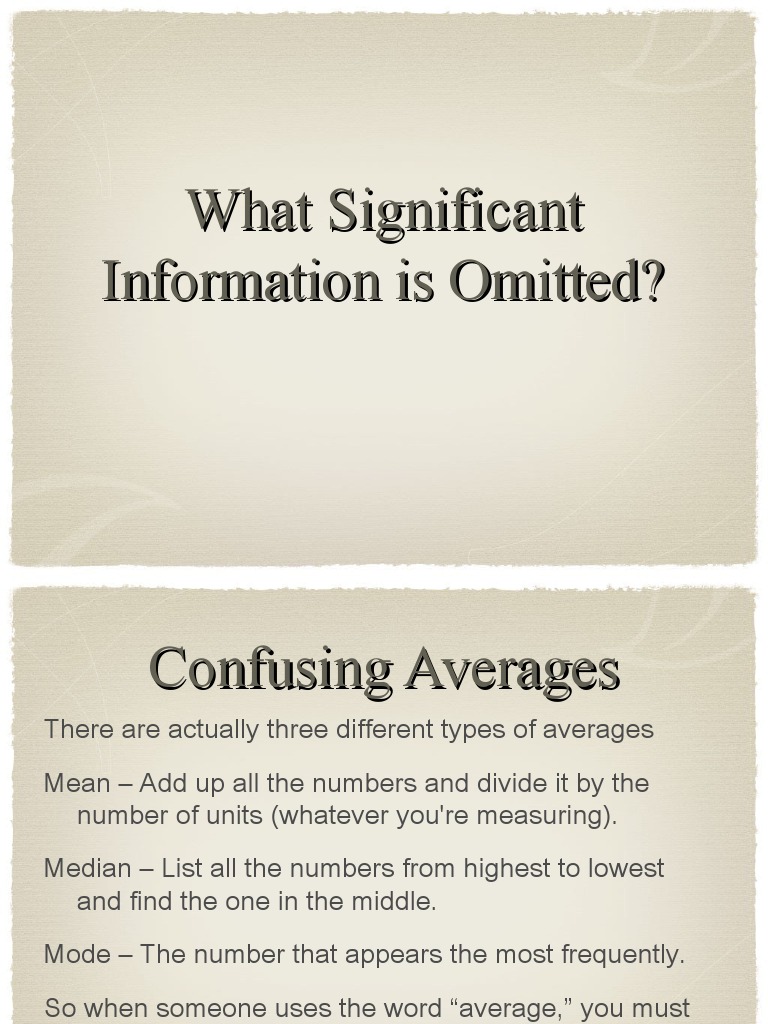 What Significant Information Is Omitted? | PDF | Survey Methodology ...