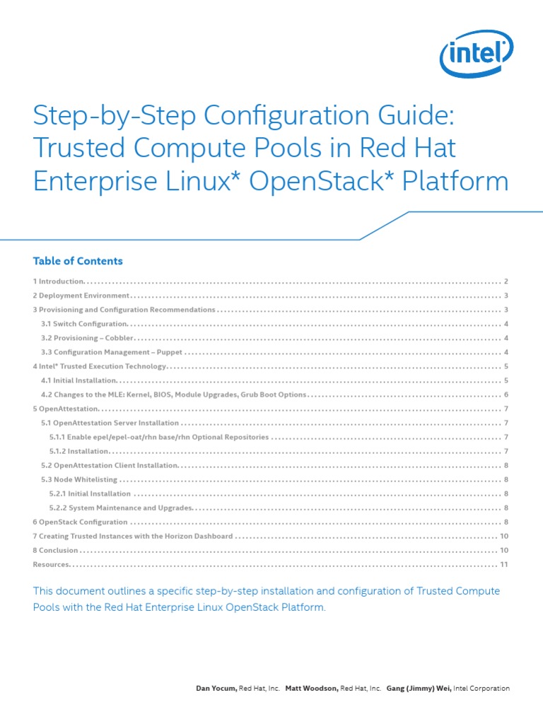 Config Guide For Trusted Compute Pools in Rhel Openstack Platform | PDF ...