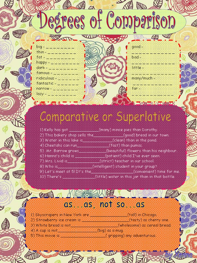 Degrees of Comparison of Adjectives | PDF