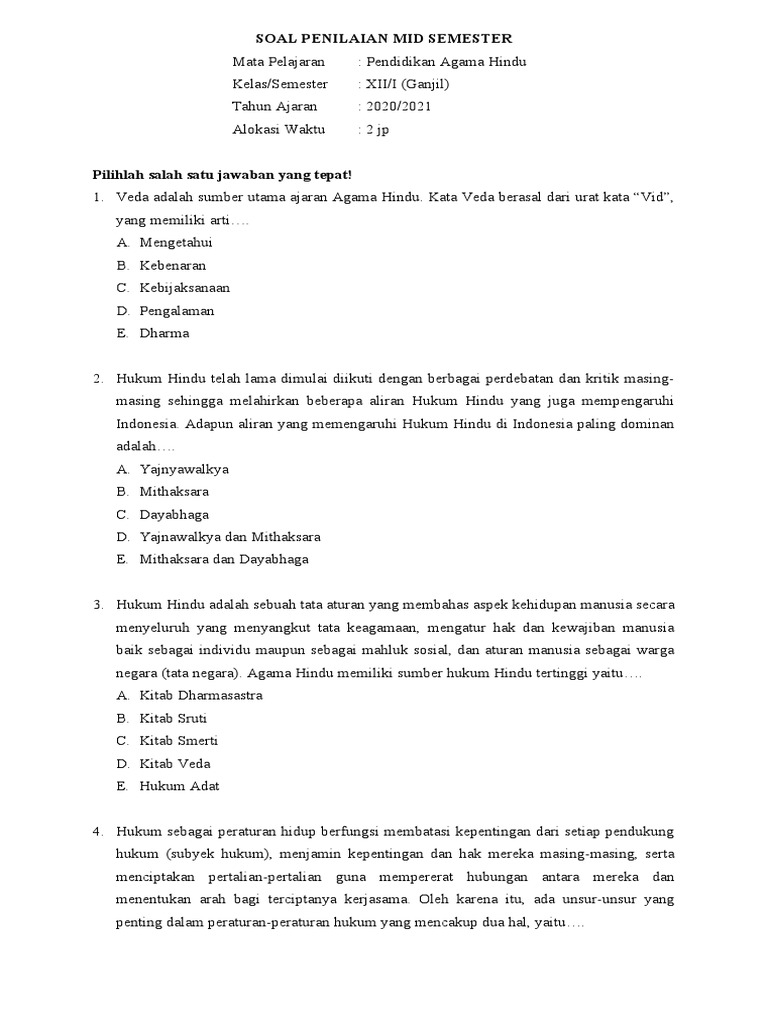 Soal Pas Sma SMK Kelas Xii | PDF