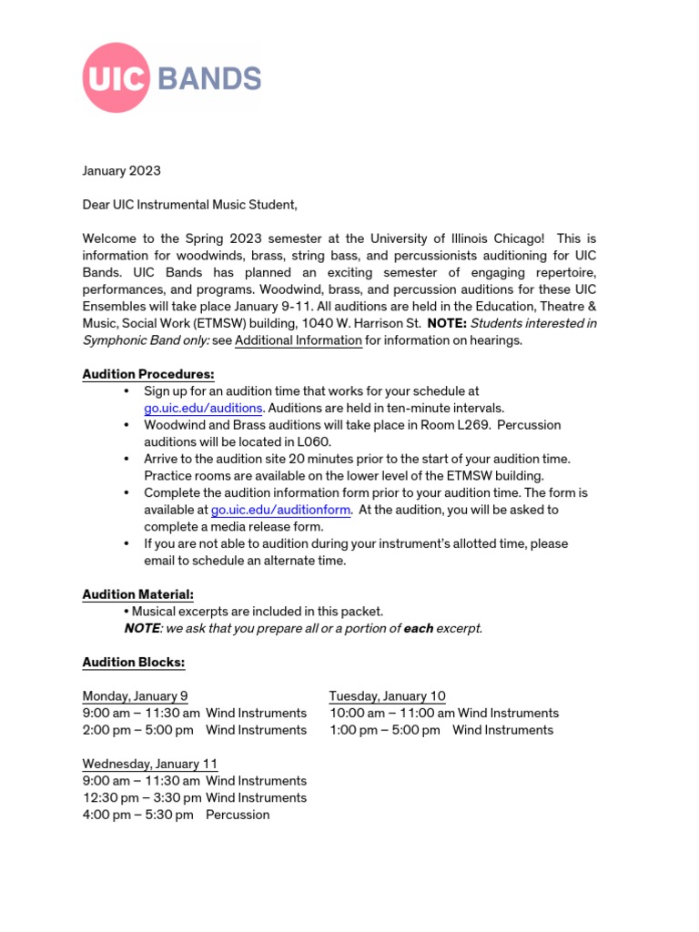 Percussion | PDF | Audition | Classical Music