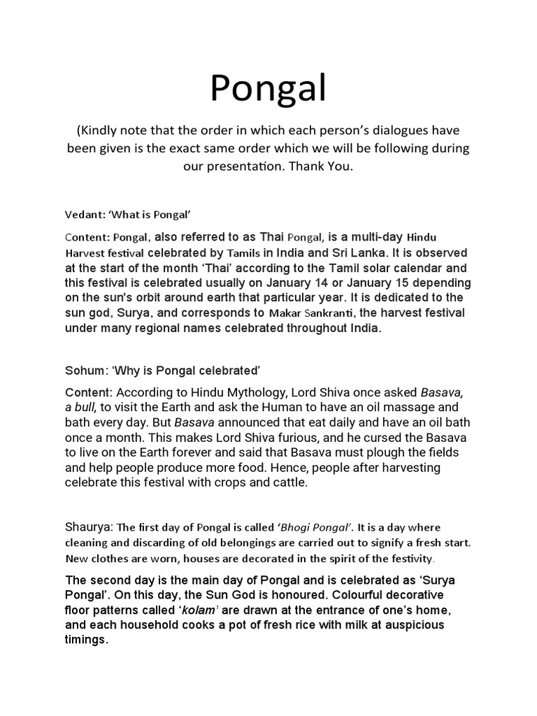 Pongal | PDF