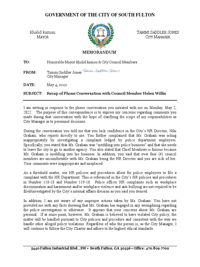 Memo About Councilmember | PDF | Police | Justice