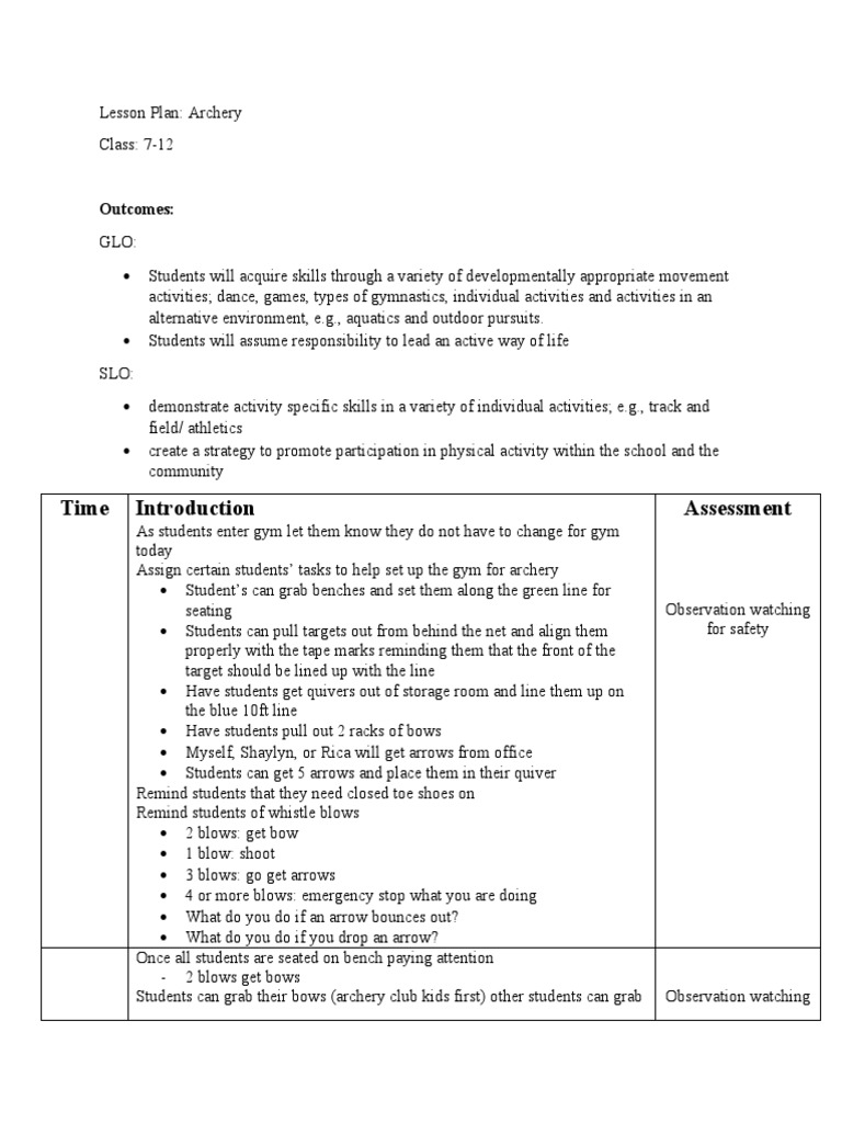 Archery Lesson | PDF | Archery | Arrow