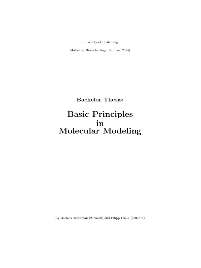 Molecular Dynamics Simulation of BPTI: An Analysis of the Basic Principles and Techniques ...
