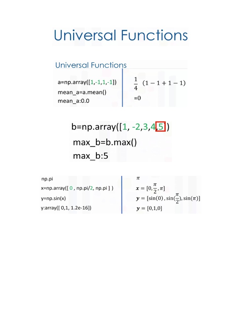 Python - Universal Functions | PDF