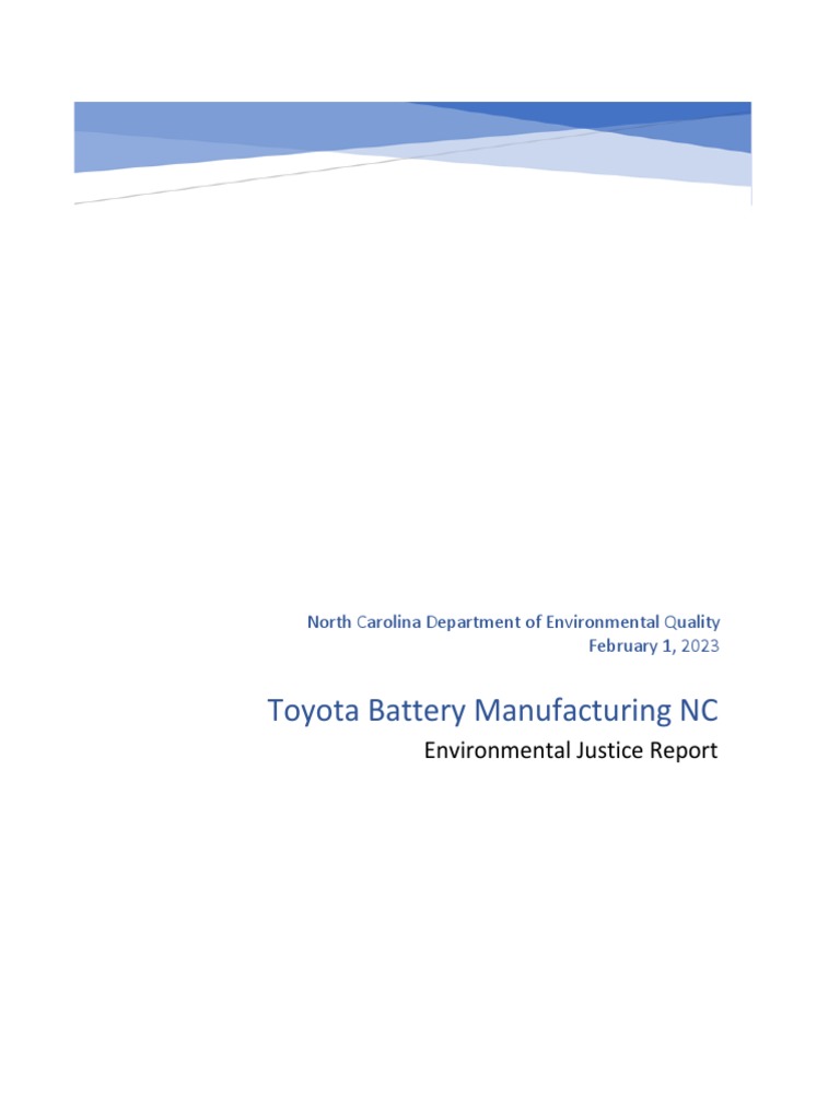 Toyota Battery Manufacturing EJ Report | PDF | Race And Ethnicity In ...