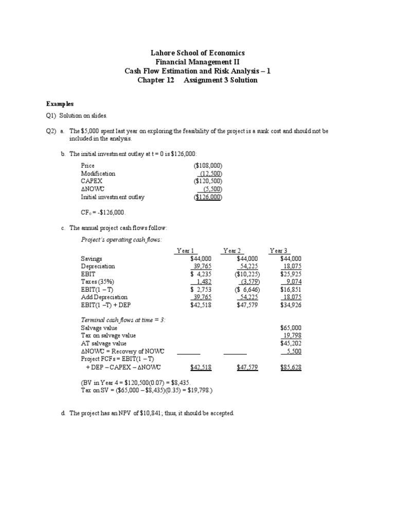 FM II Assignment 3 Solution W22 | PDF | Depreciation | Net Present Value FM II Assignment 3 Solution W22 | PDF | Depreciation | Net Present Value