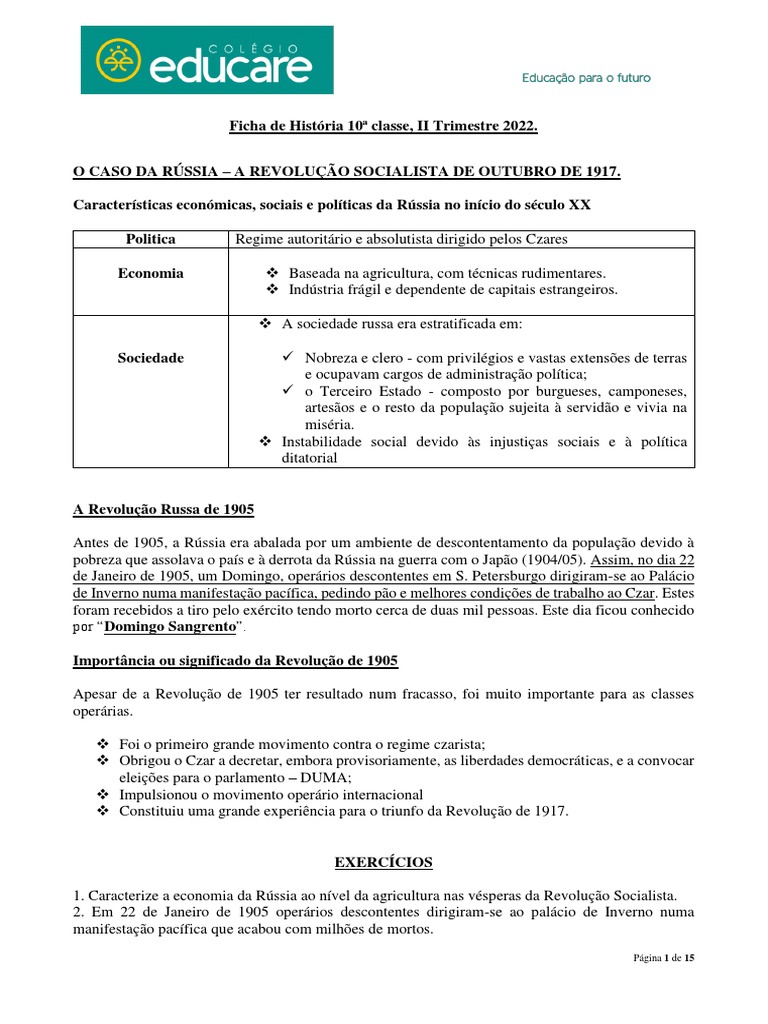 Fichas de Historia 10 Classe | PDF | Fascismo | A Grande Depressão