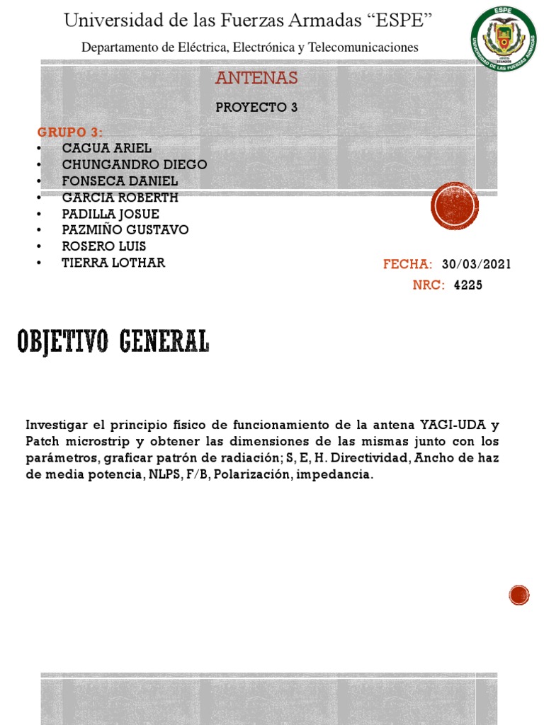 Grupo3 Proyecto3 4225 | PDF | Antena (Radio) | Tecnología de radio
