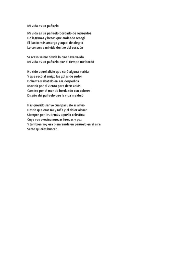 Mi Vida Es Un Pañuelo | PDF | Estudios de idiomas extranjeros | Arte
