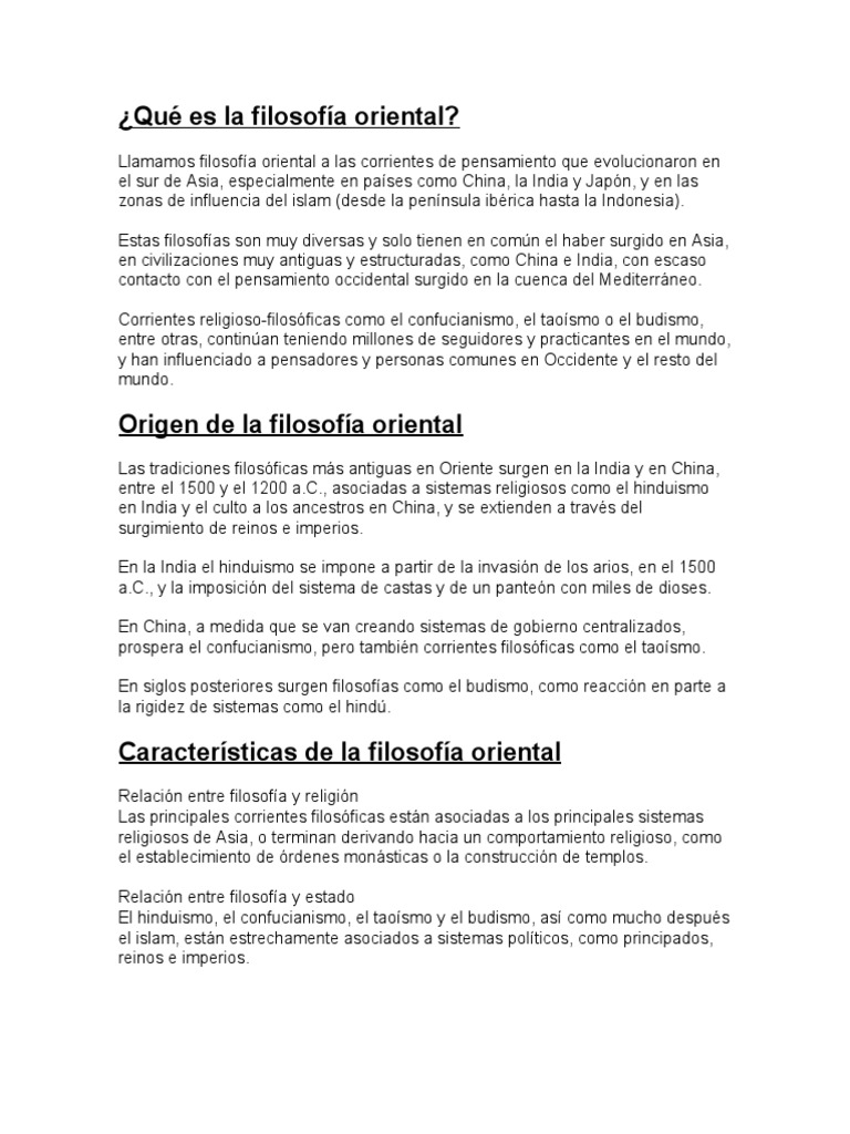 Qué Es La Filosofía Oriental | PDF | Filosofía oriental | Asia