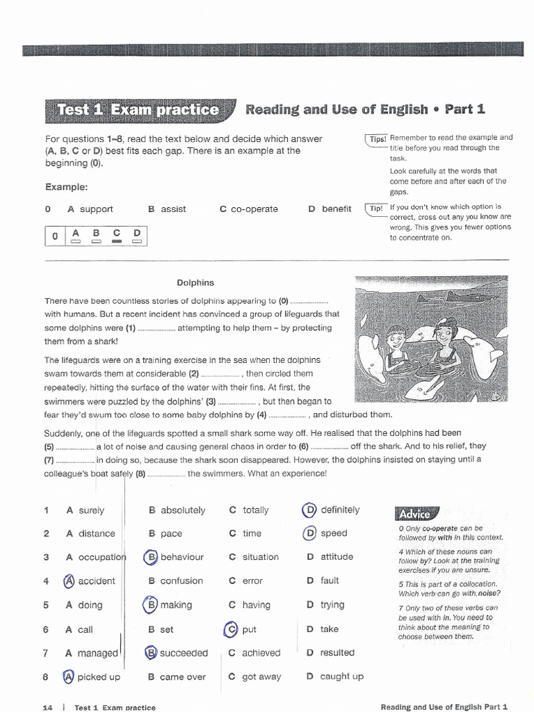 Answers Test 1 FCE Exercises 1 To 4 | Download Free PDF | Adverb ...