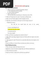 "Rules of The Game" by Amy Tan | PDF