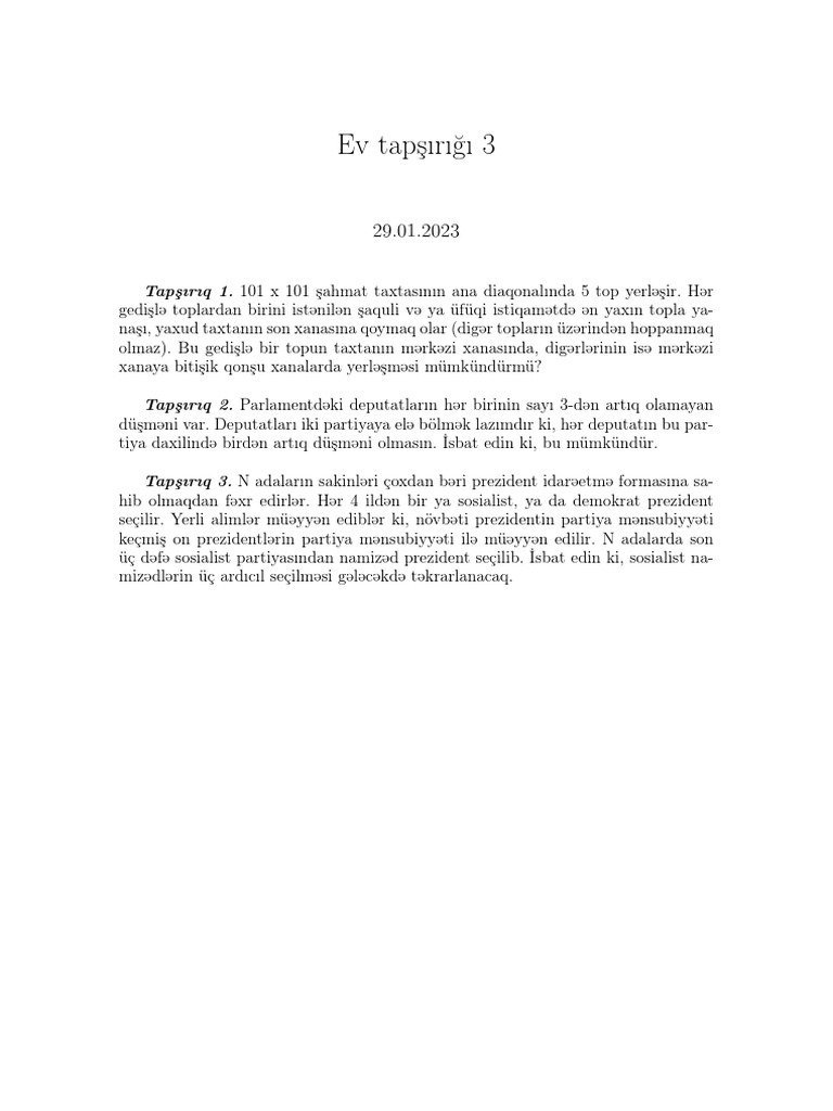 Ev Tapşırığı 3 | PDF