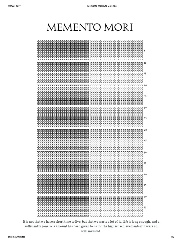 Memento Mori Life Calendar | PDF