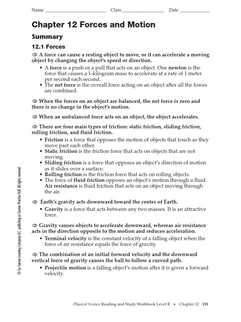 Physics ch.12 Summary | PDF | Force | Newton's Laws Of Motion