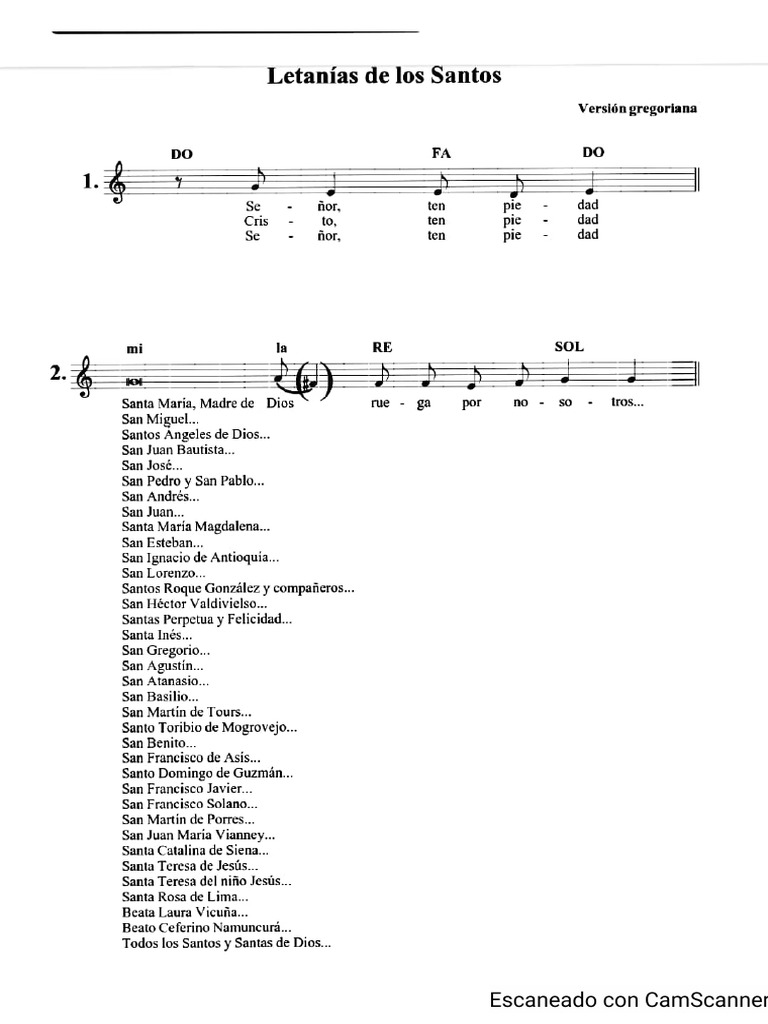 Letanías Se Los Santos Gregoriano | PDF