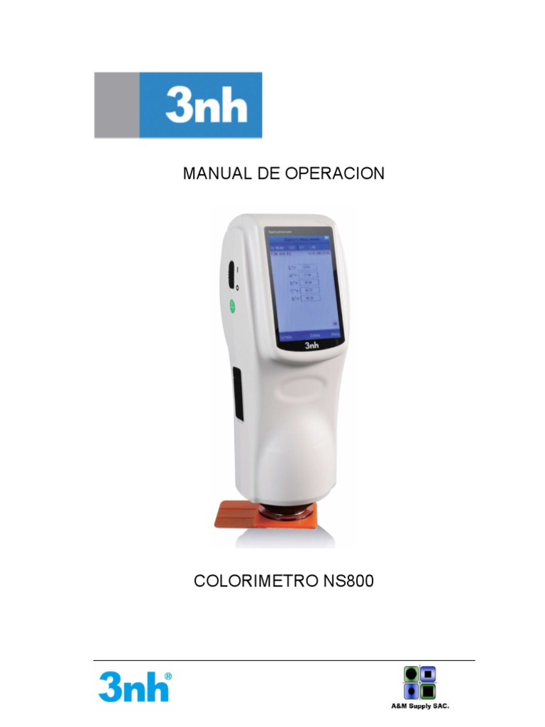 MANUAL DE USO_COLORIMETRO NS800 | PDF | Pantalla táctil | USB