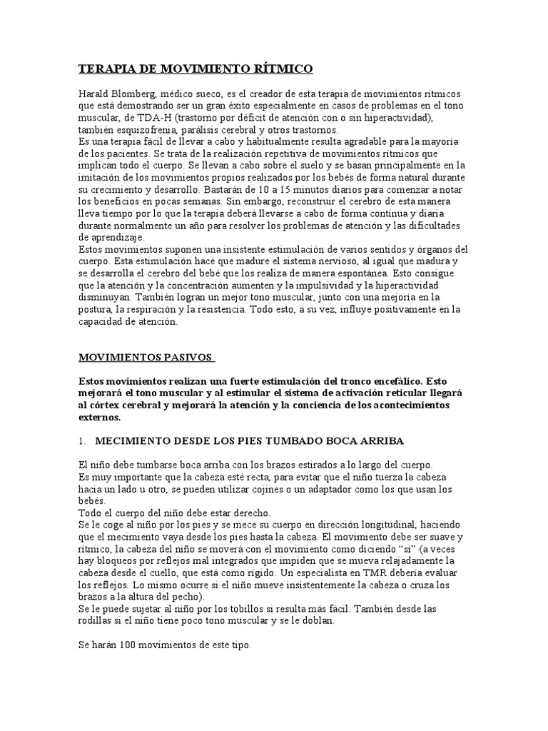 Terapia de Movimiento Rítmico | PDF | Cerebro | Atención